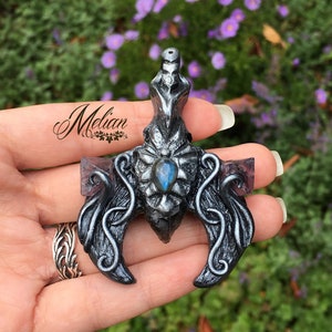 Warrior Moon Amulet, Lunar Arrowhead, Dark Elf Princess Pendant ...