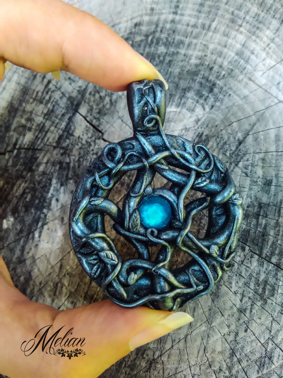 Gothic amulet fantasy pendant witch pendant dark fantasy | Etsy