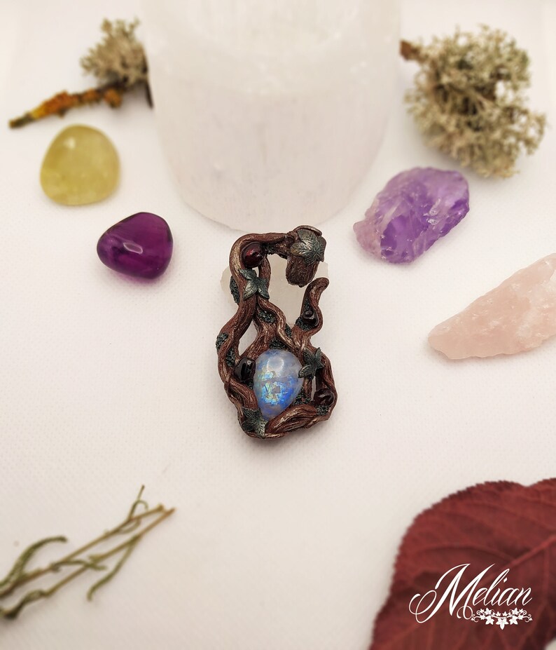 Forest Moonstone Pendant Woodland Amulet Druid Talisman - Etsy