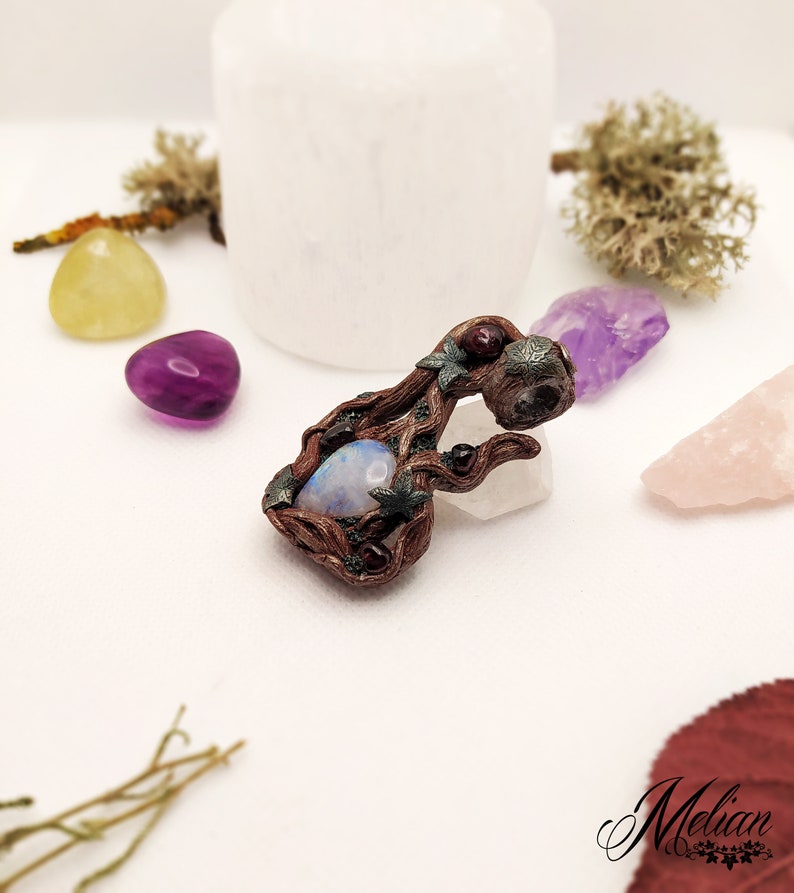 Forest Moonstone Pendant Woodland Amulet Druid Talisman - Etsy