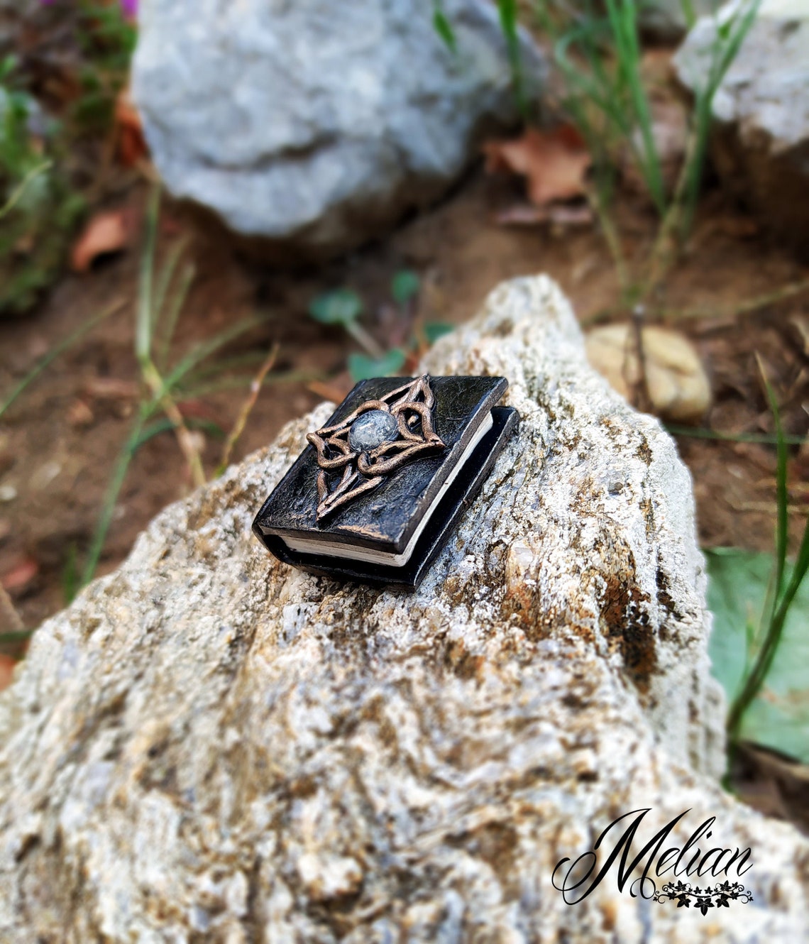 Celtic Book Pendant Miniature Spell Book Book of Spells - Etsy