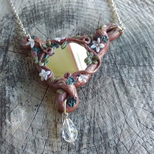 Elven Mirror, Forest Necklace, Elven Necklace, Wood Elf Necklace, Magic ...