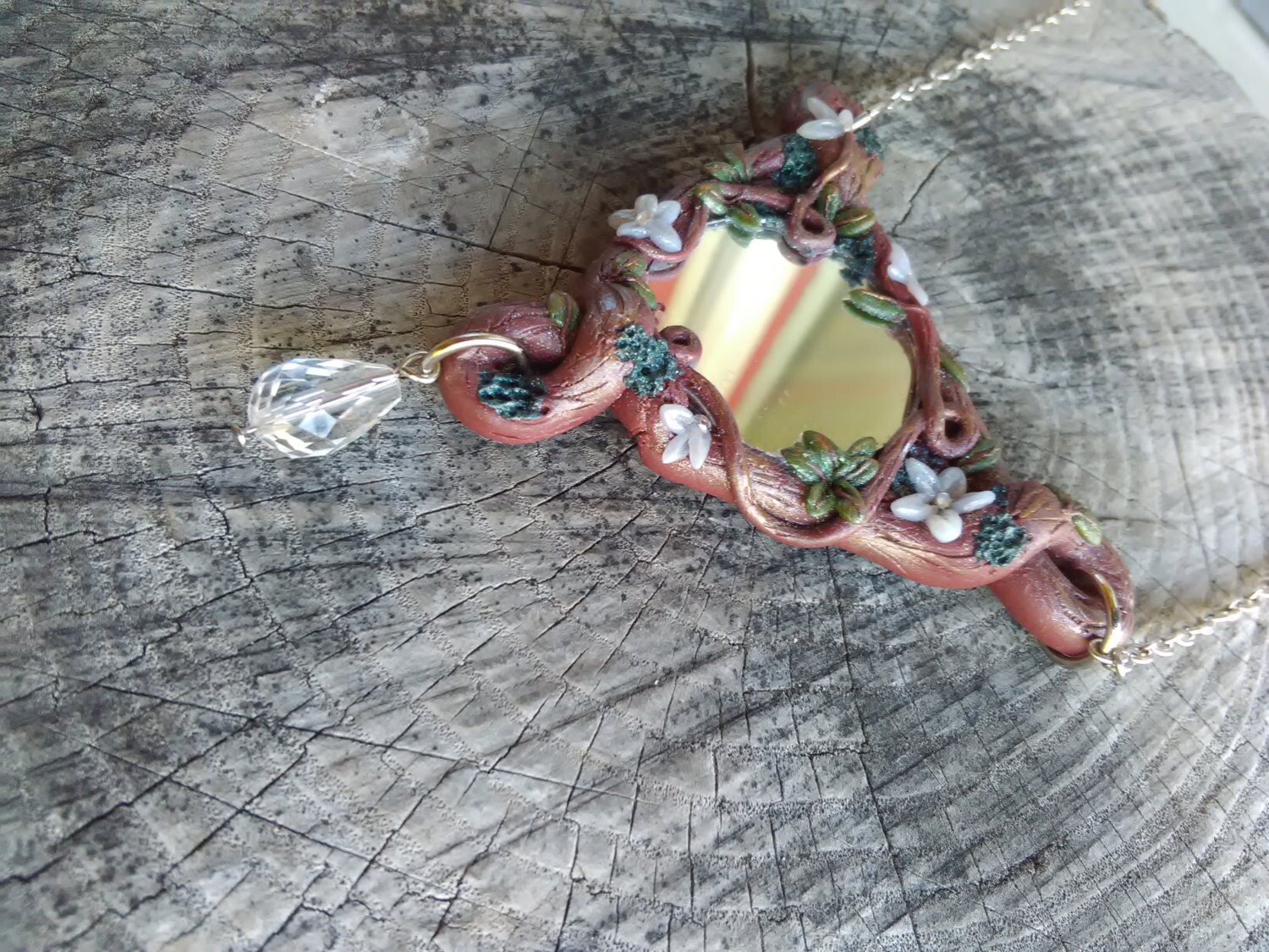 Elven Mirror Forest Necklace Elven Necklace Wood Elf | Etsy