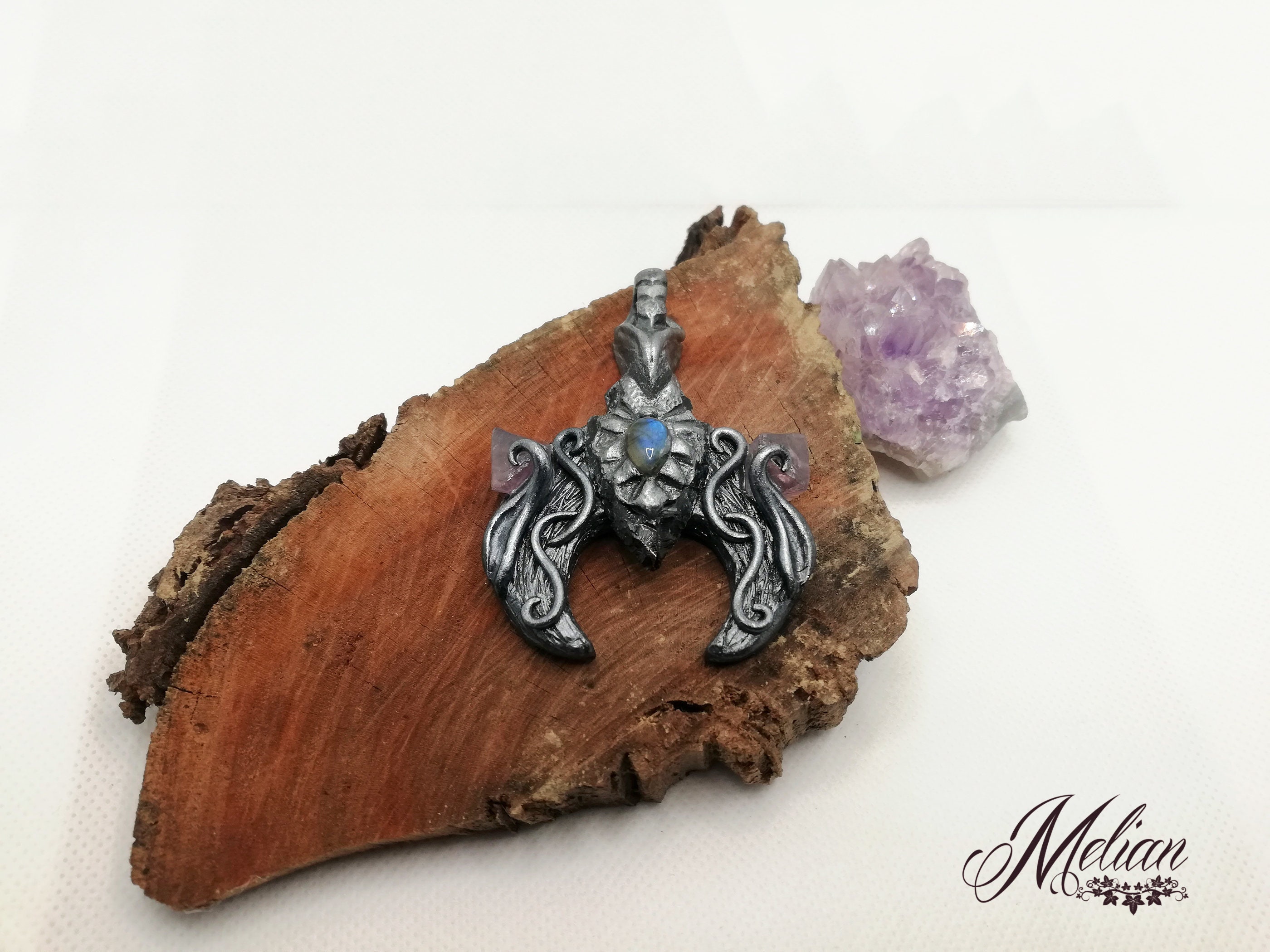 Warrior Moon Amulet Lunar Arrowhead Dark Elf Princess - Etsy