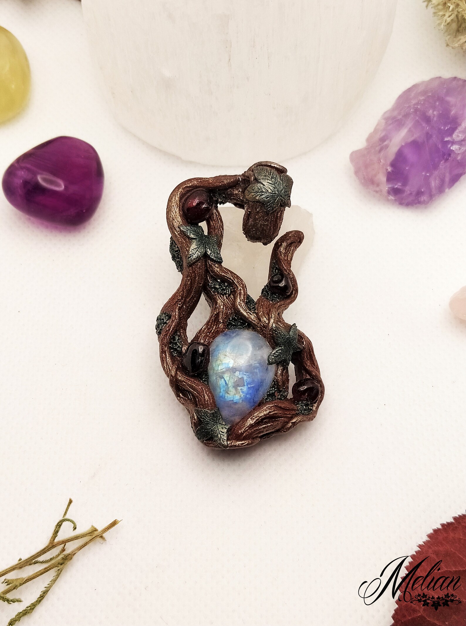 Forest Moonstone Pendant Woodland Amulet Druid Talisman - Etsy