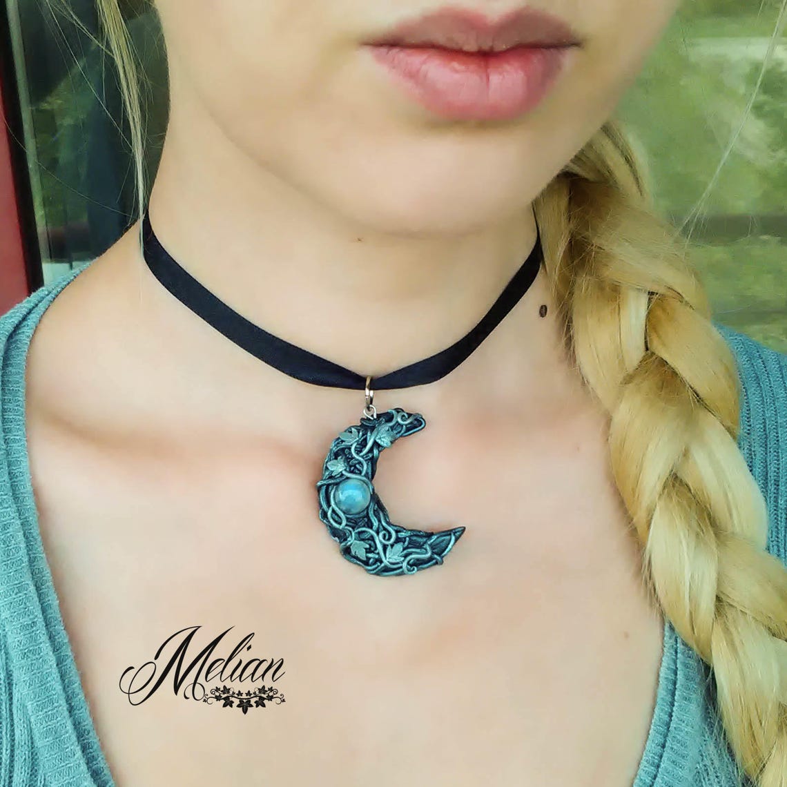 Crescent Moon Magic Amulet Magic Moon Moonstone Pendant | Etsy