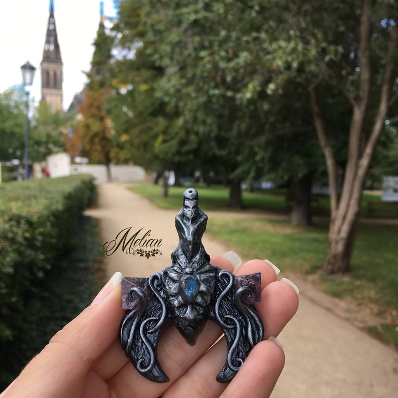 Warrior Moon Amulet Lunar Arrowhead Dark Elf Princess | Etsy