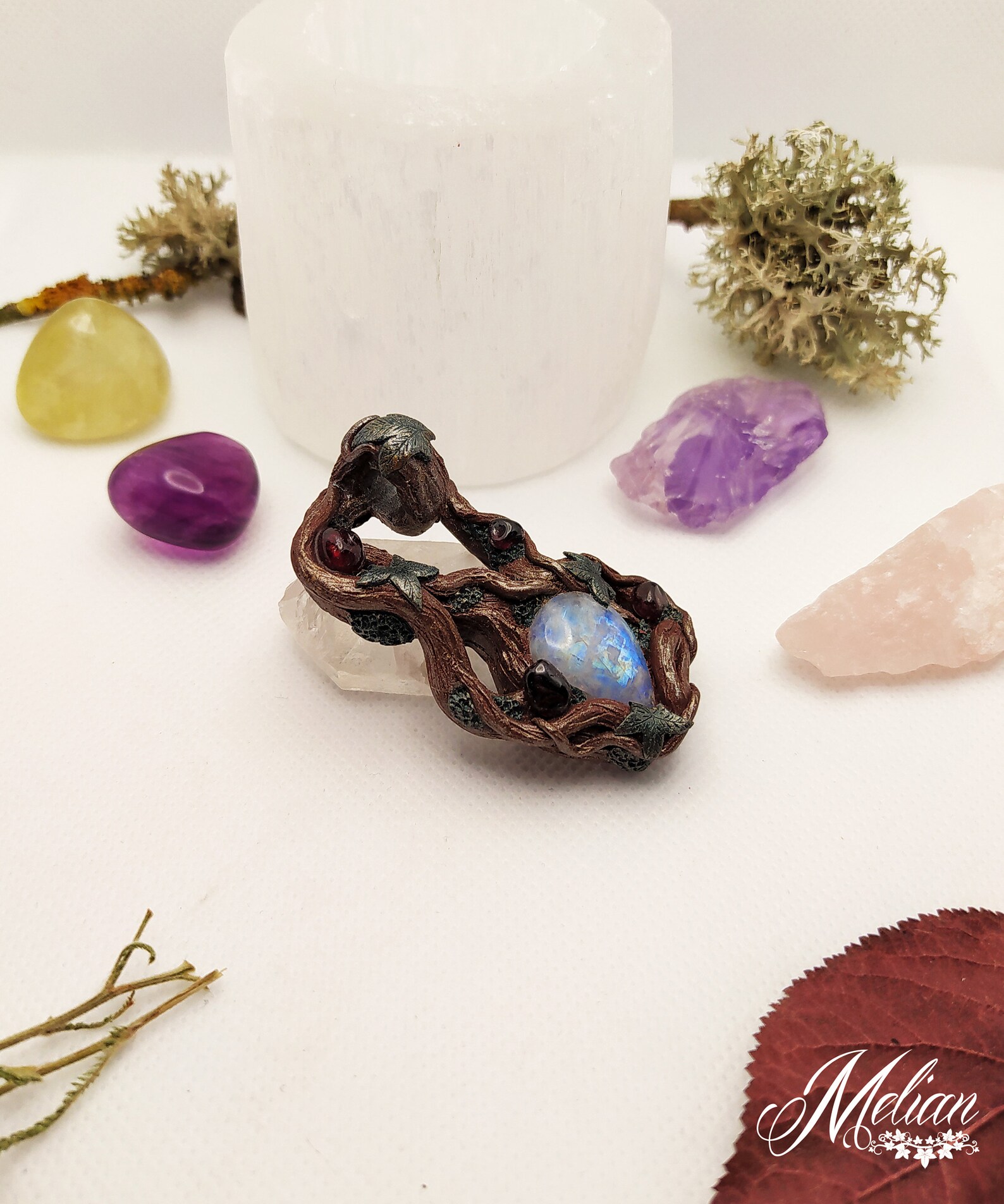 Forest Moonstone Pendant Woodland Amulet Druid Talisman - Etsy