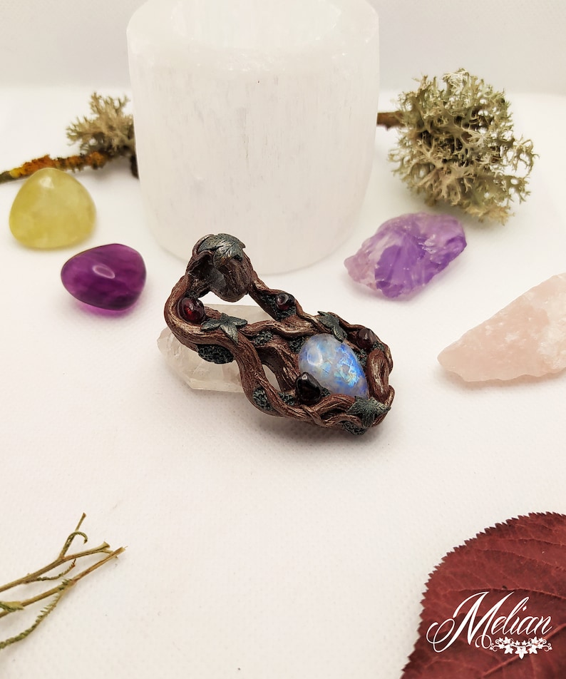 Forest Moonstone Pendant Woodland Amulet Druid Talisman - Etsy