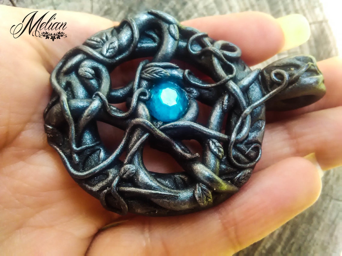 Gothic amulet fantasy pendant witch pendant dark fantasy | Etsy