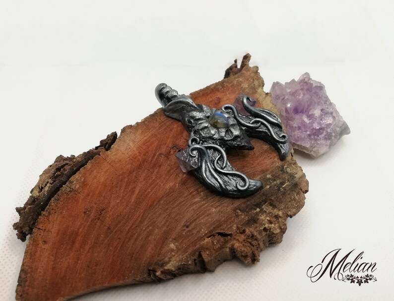 Warrior Moon Amulet Lunar Arrowhead Dark Elf Princess - Etsy