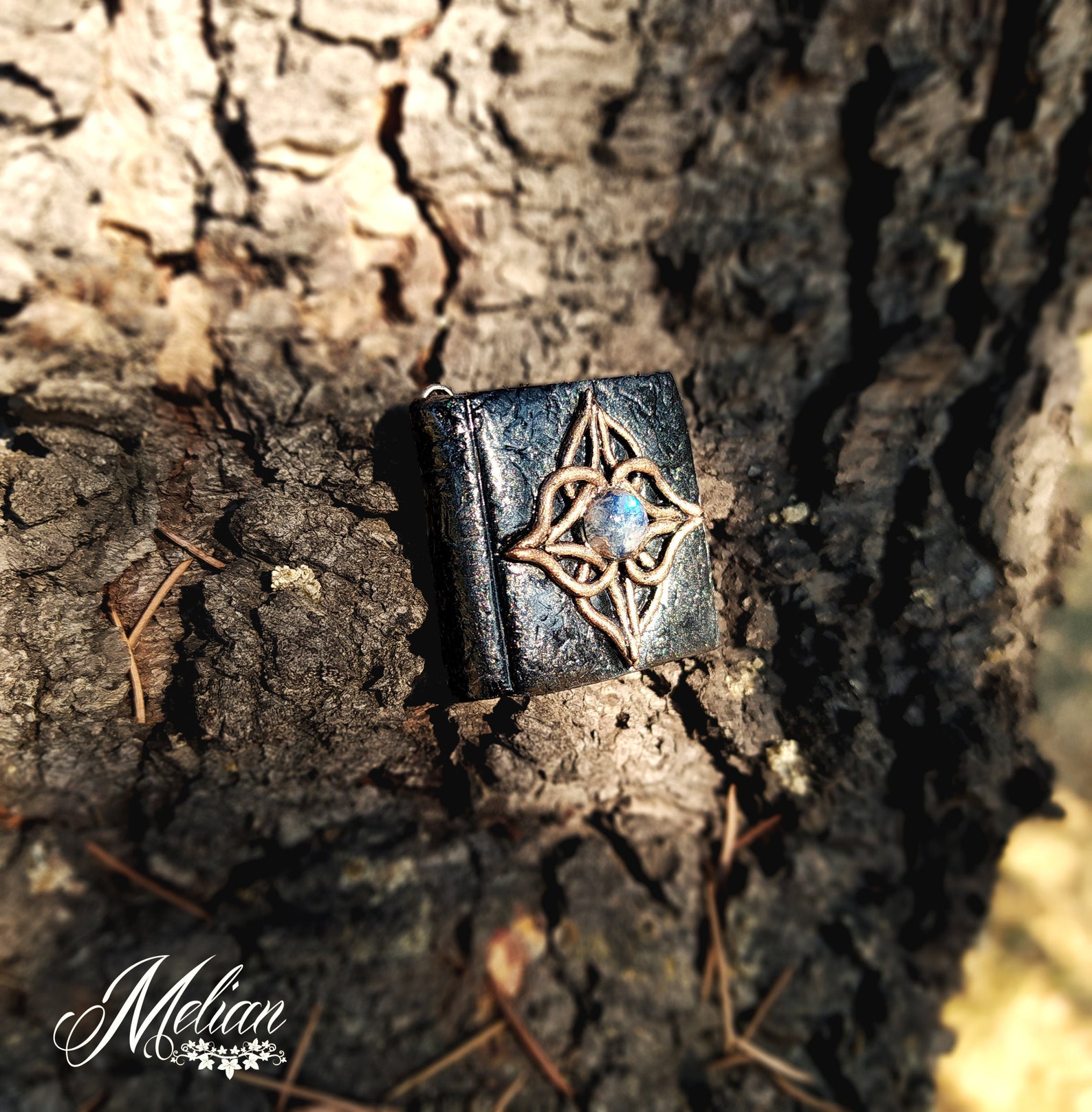 Celtic Book Pendant, Miniature Spell Book, Book of Spells, Grimoire ...