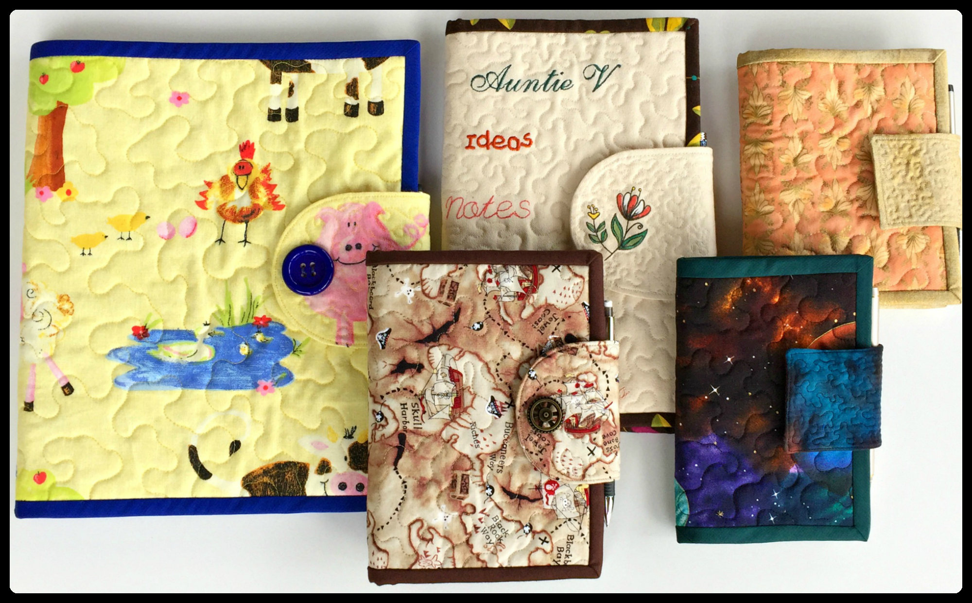 Quilted Notebook Cover Pattern (PDF Downloadable Pattern): Includes ...