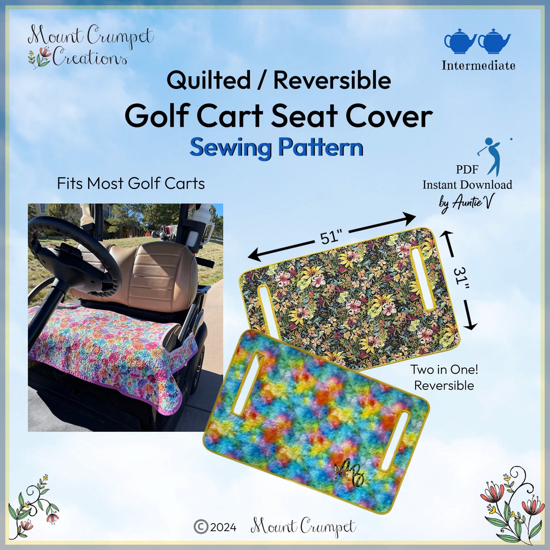 Golf Cart Seat Cover - Reversible Sewing Pattern - Etsy