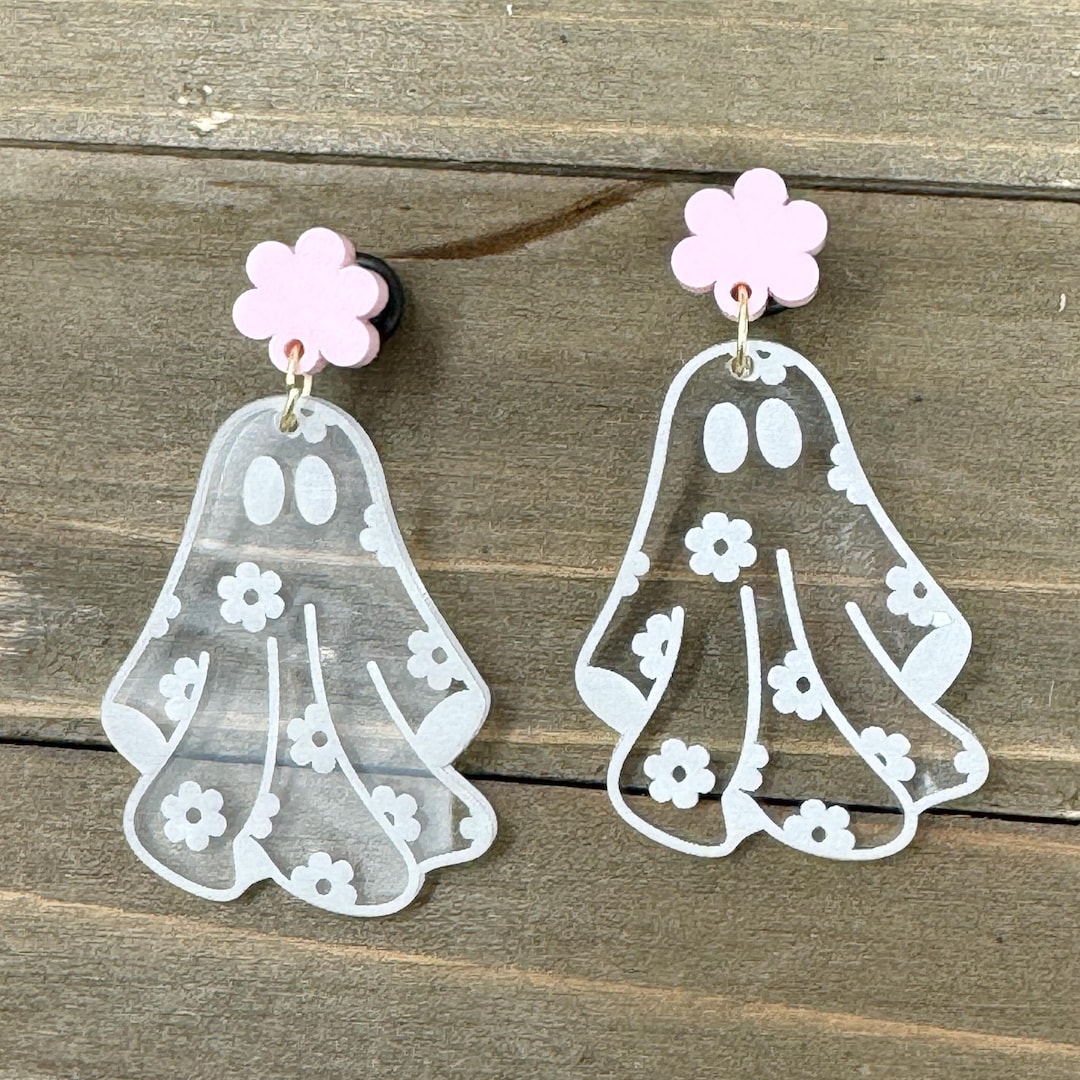 Clear Acrylic Daisy Ghost Plugs Gauges Earrings 4g, 2g - Etsy