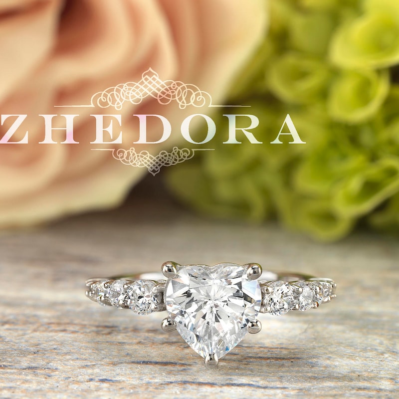 Heart Wedding Rings - Etsy