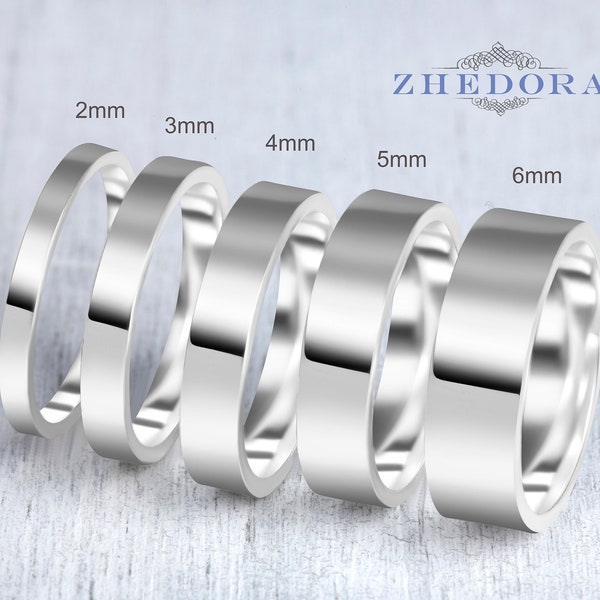 Flat Wedding Rings - Etsy