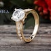 Channel Set Engagement Ring 14k Yellow Gold Channel Set - Etsy