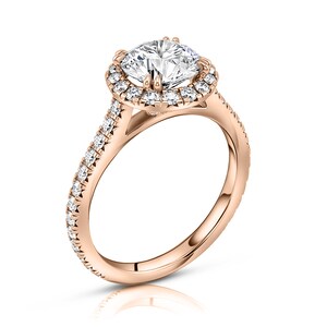 Rose Gold Lab Grown Diamond Wedding Set, Lab Grown Engagement Ring ...