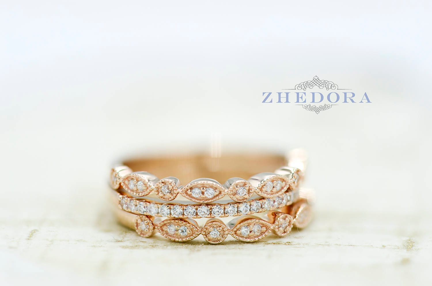 Yellow Gold Stacking Bands Wedding Bands Art Deco Bands - Etsy