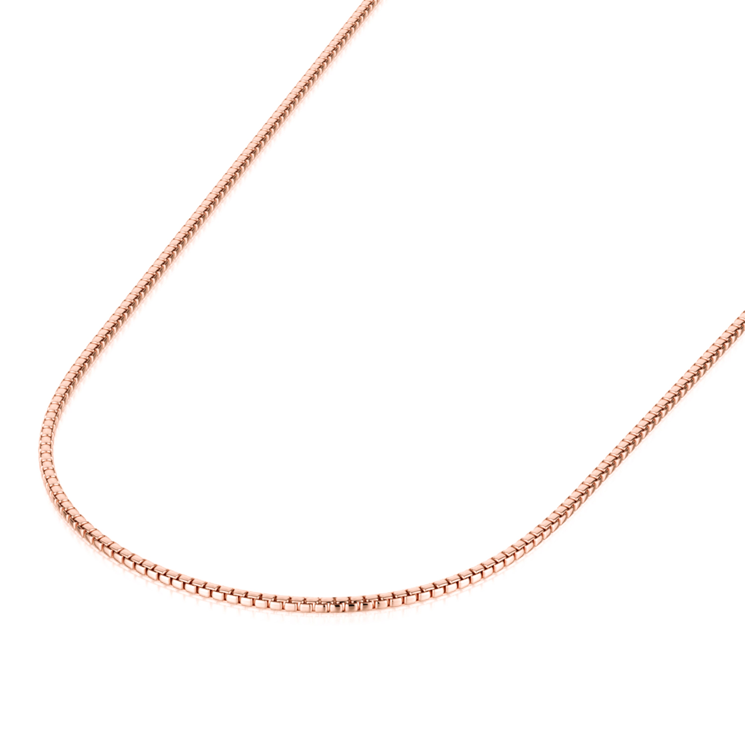 14K Rose Gold Box Chain Necklace Solid Rose Gold Necklace - Etsy