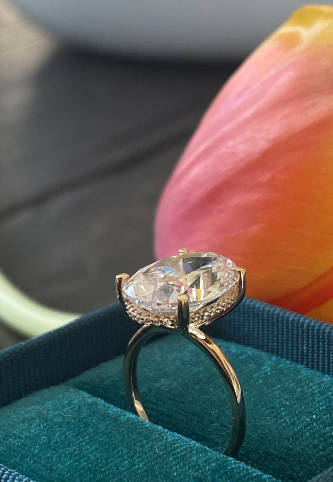 6 CT Oval Engagement Ring Oval Cut Engagement Ring Hidden | Etsy