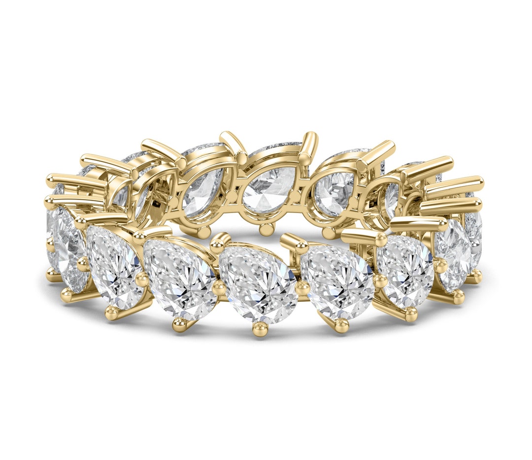 Pear Cut Eternity Band / Pear Diamond Band / Diamond Band / Eternity ...