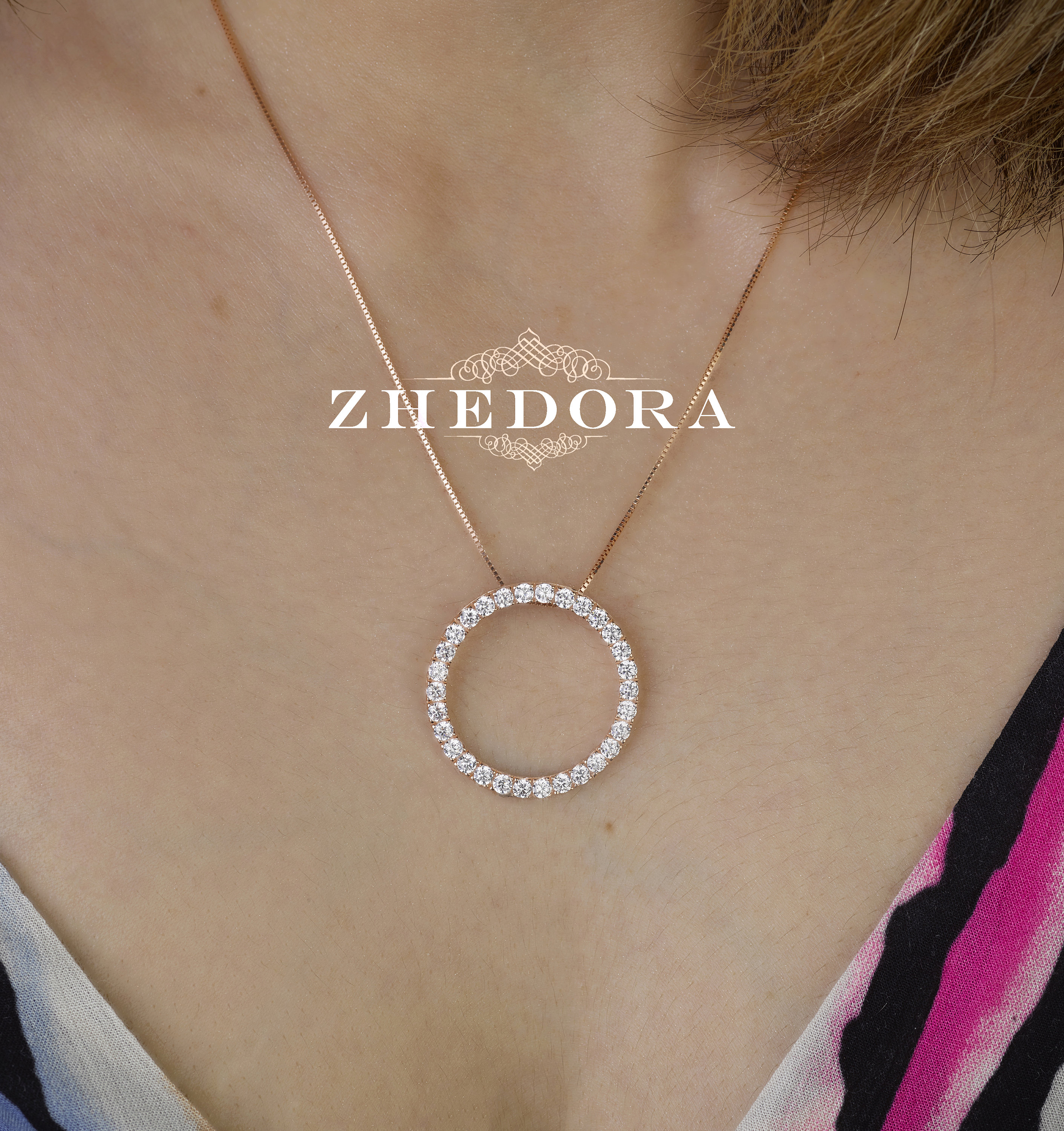 Solid White Gold Eternity Pendant Necklace Karma Pendant - Etsy