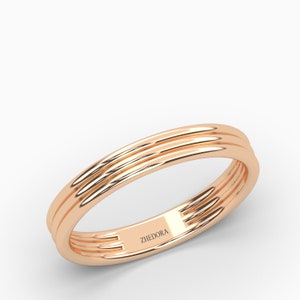 Coil Stacker Ring in Solid Gold, Yellow Gold Wedding Band, Gold ...