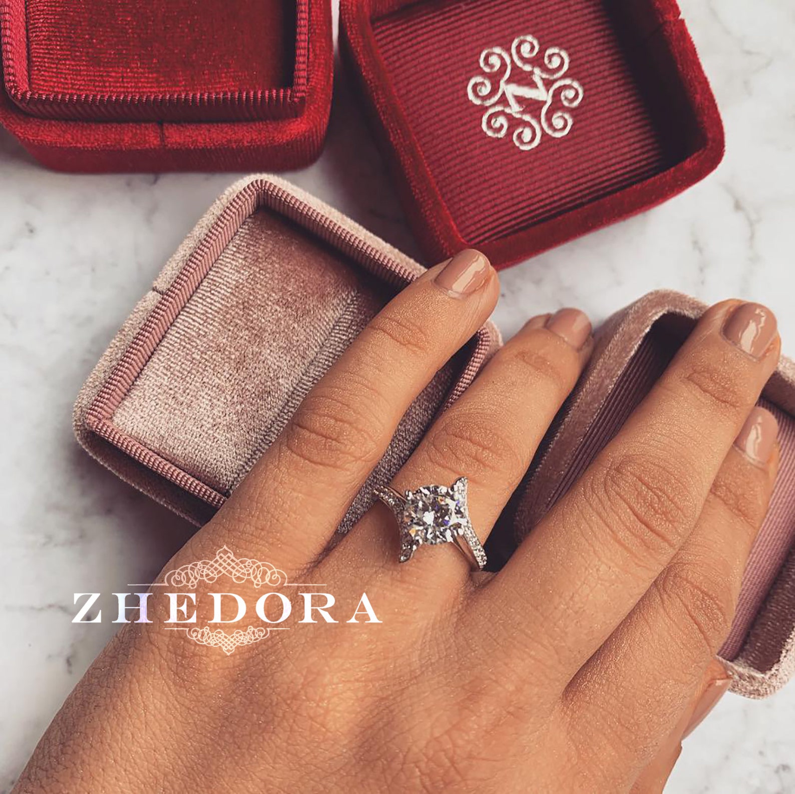 2.0 CT Round Bypass Engagement Ring in Solid 14k/18k White - Etsy