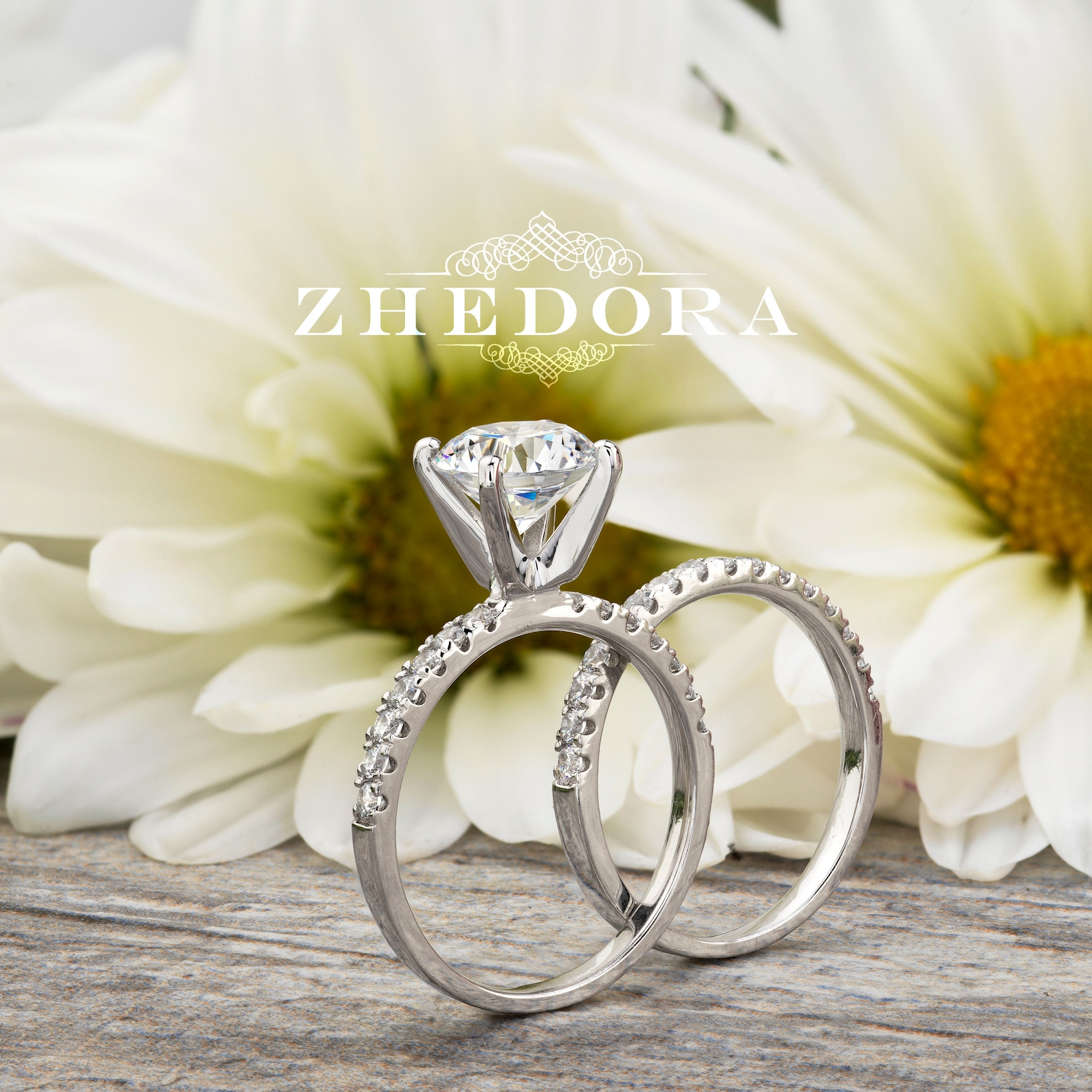 2 CT Round Cut Engagement Ring Set 14k/18k White Gold Round - Etsy