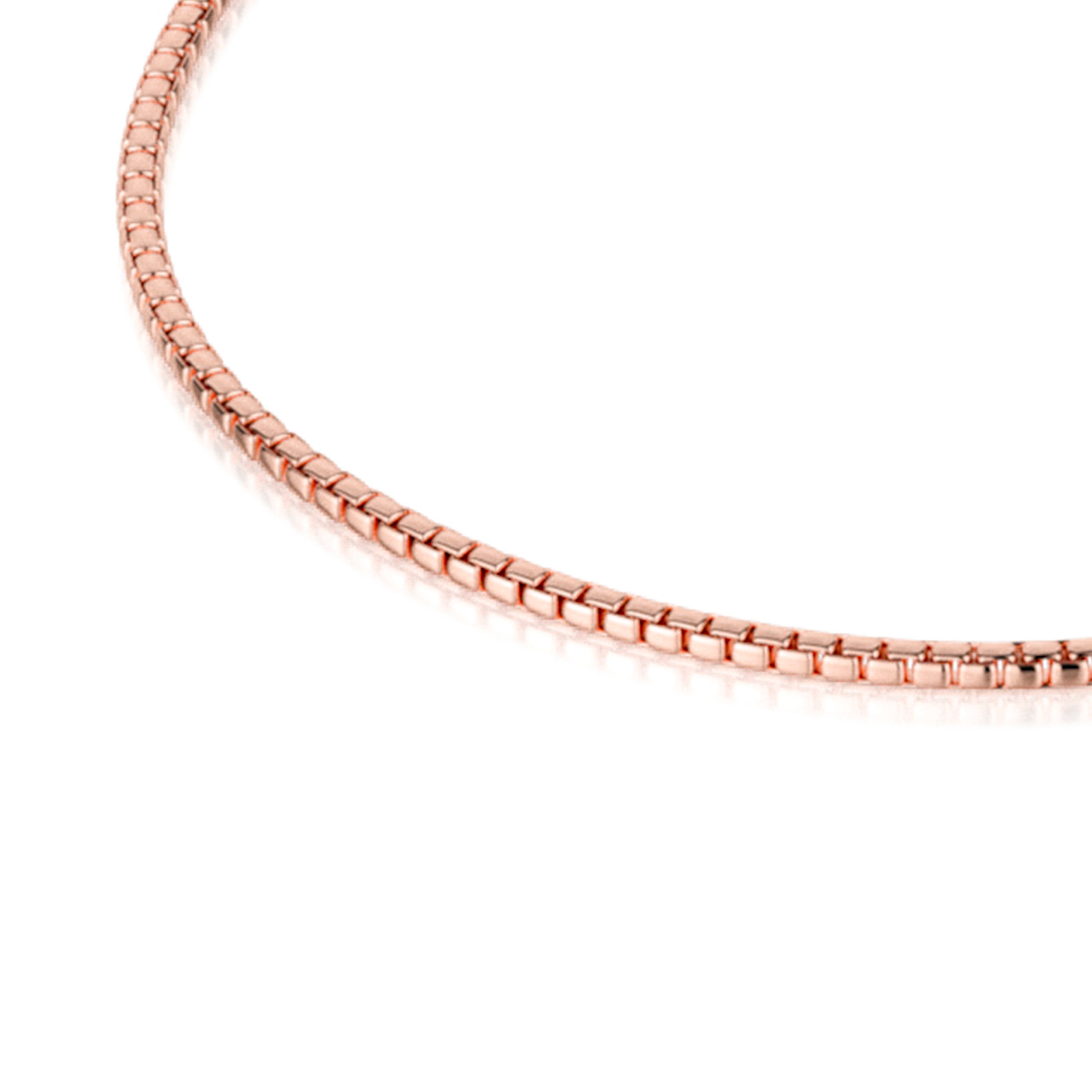 14K Rose Gold Box Chain Necklace Solid Rose Gold Necklace - Etsy