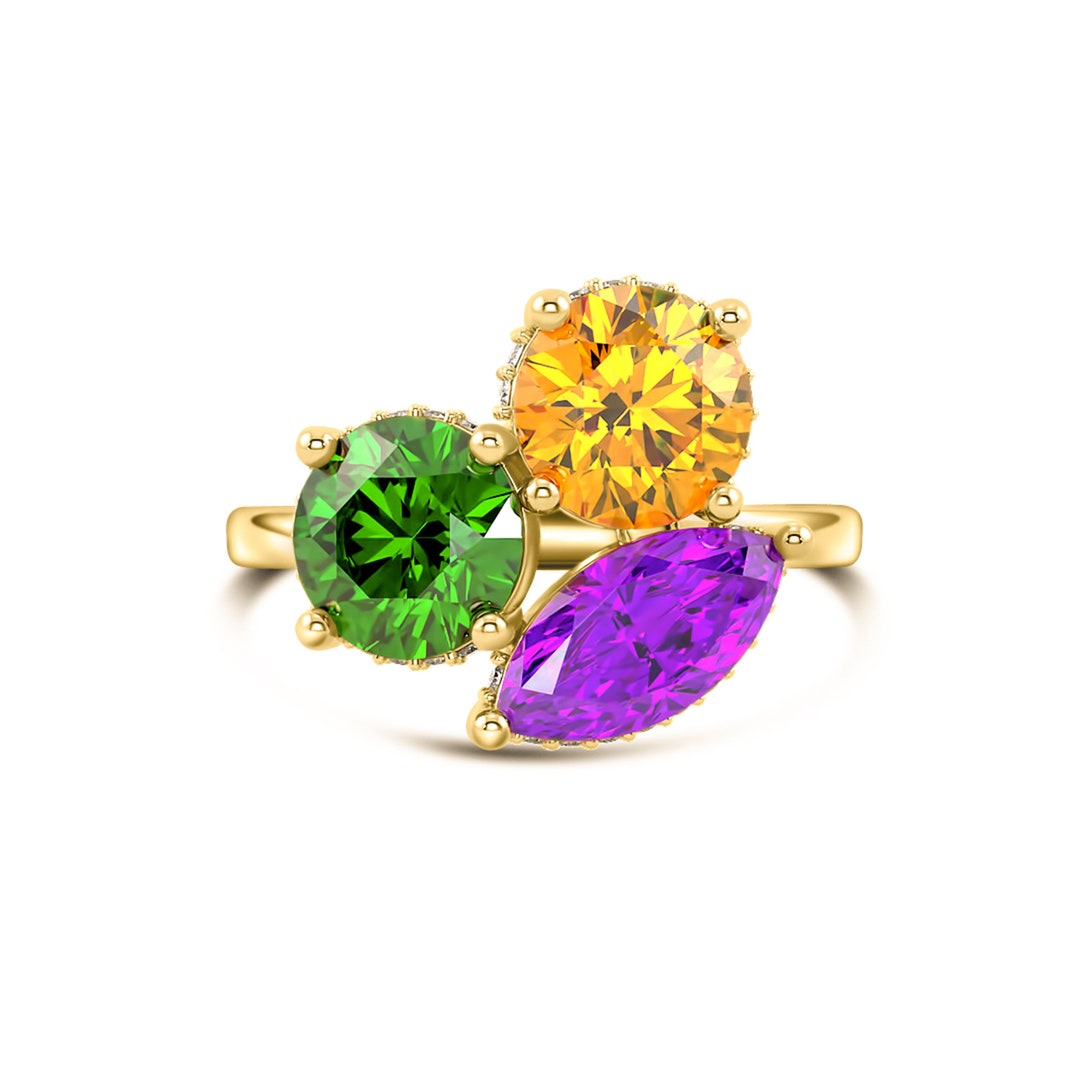 Three Stone Engagement Ring | Statement Ring | Engagement Ring ...