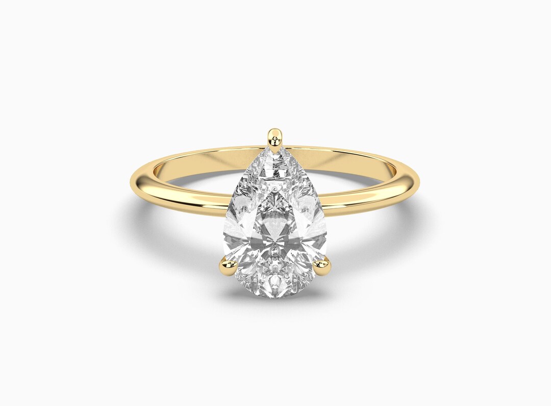Pear Cut Solitaire / Lab Diamond Pear Cut Solitaire / Pear Cut ...