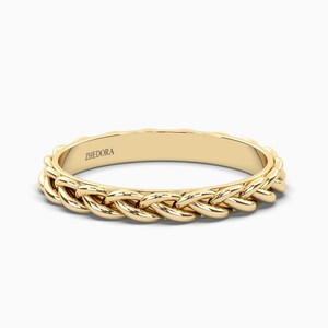 Braided Gold Band, Braided Wedding Band, Gold Braided Band, Twisted ...