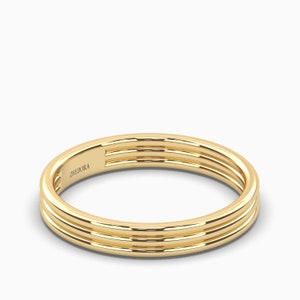 Coil Stacker Ring in Solid Gold, Yellow Gold Wedding Band, Gold ...