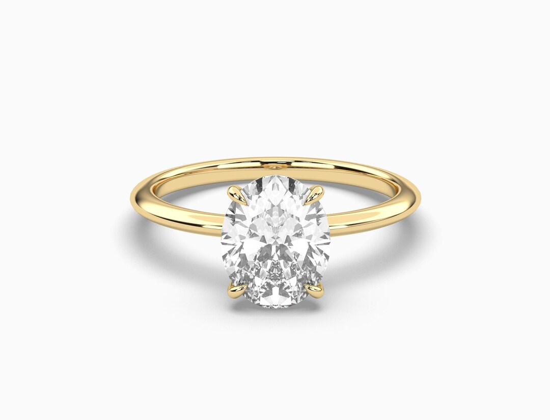 Oval Cut Diamond Solitaire / Lab Diamond Solitaire / Oval Engagement ...