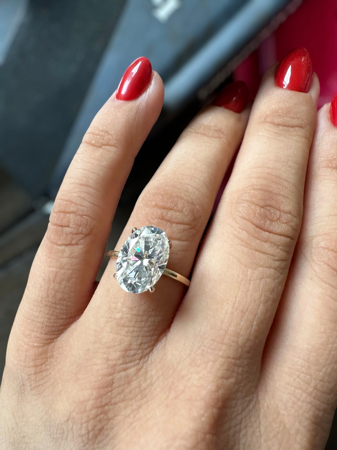 Certified 4 CT Lab Grown Diamond Ring , Oval Lab Diamond Engagement ...