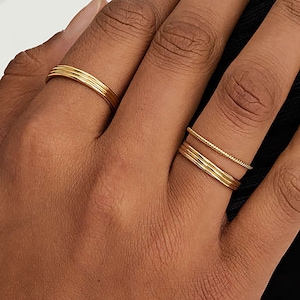 Coil Stacker Ring in Solid Gold, Yellow Gold Wedding Band, Gold ...