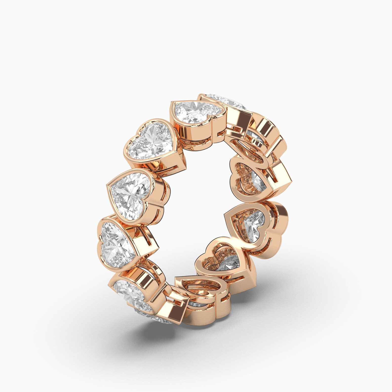 Heart Shaped Band / Heart Eternity Band / Heart Shaped Diamond Band ...