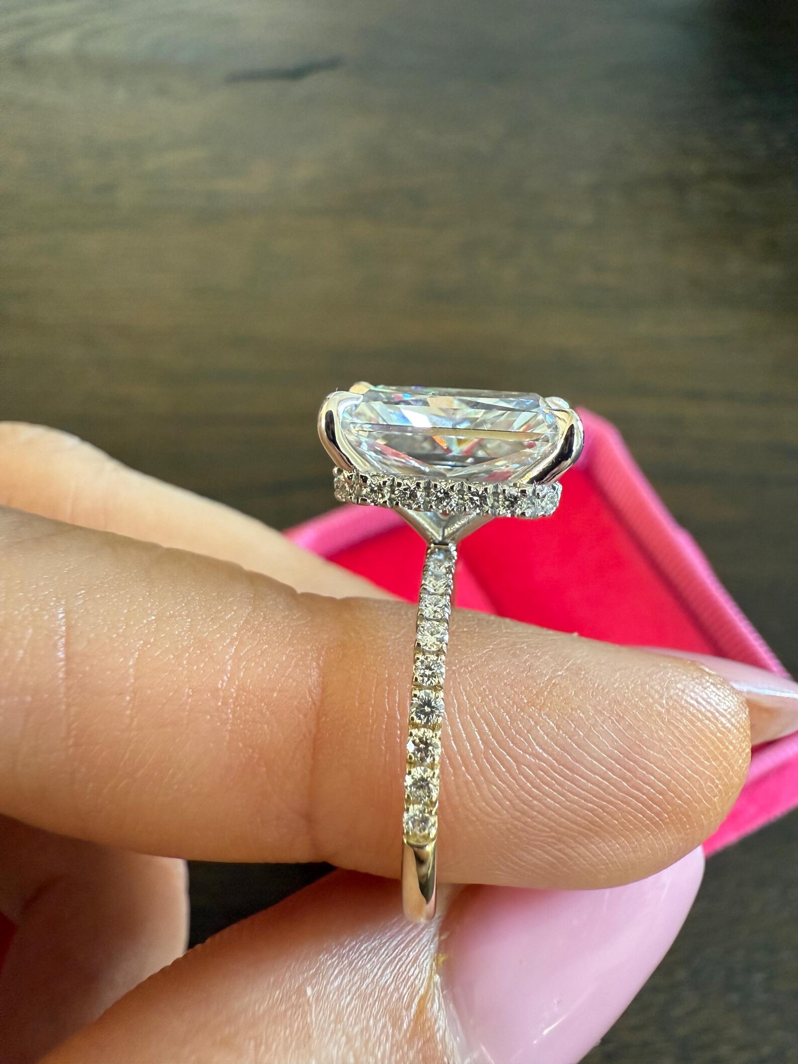 Lab Grown Diamond Ring , 4 CT Radiant Cut Lab Diamond Engagement Ring ...