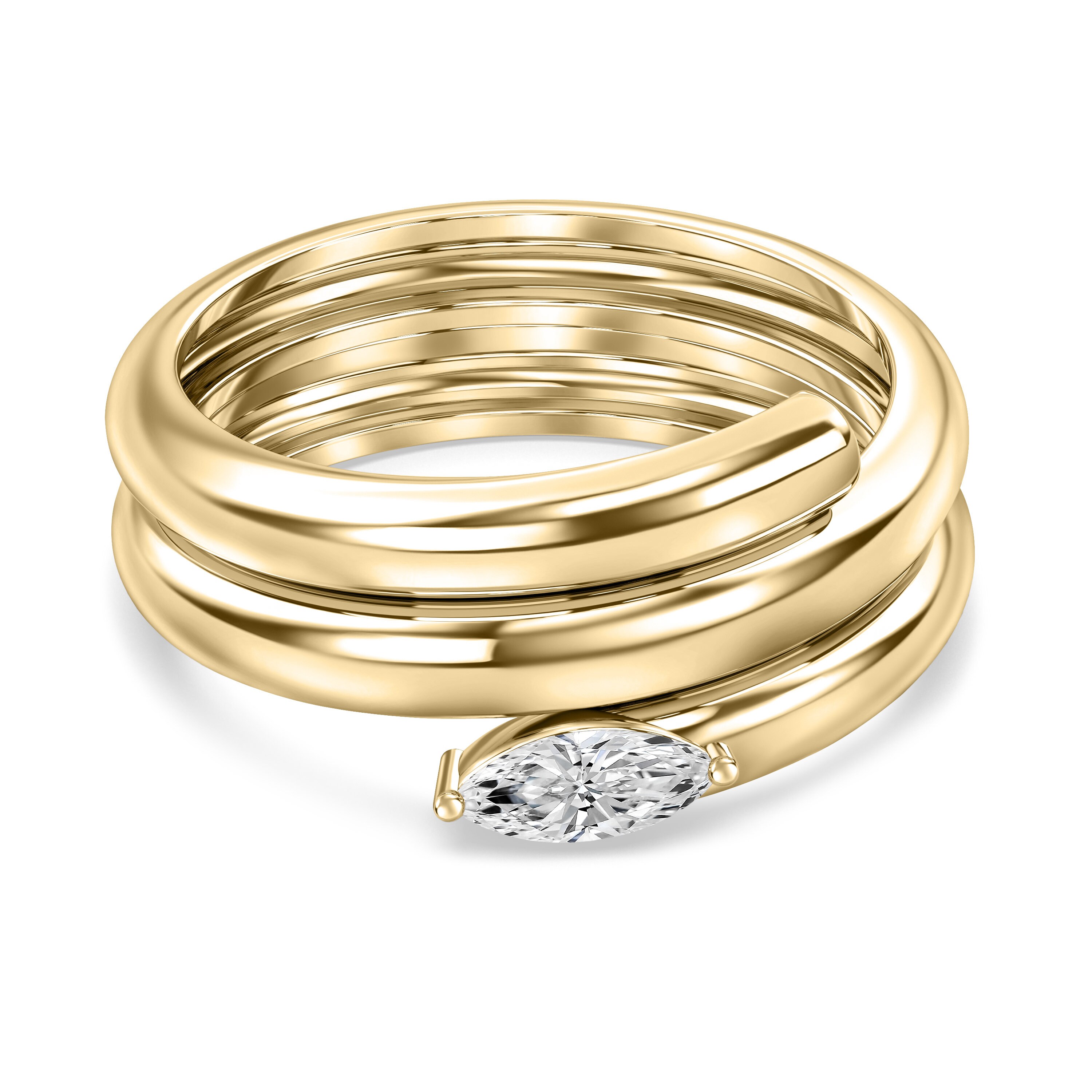 Marquise Wrap Around Ring / Diamond Wrap Ring / Wrap Around Band ...