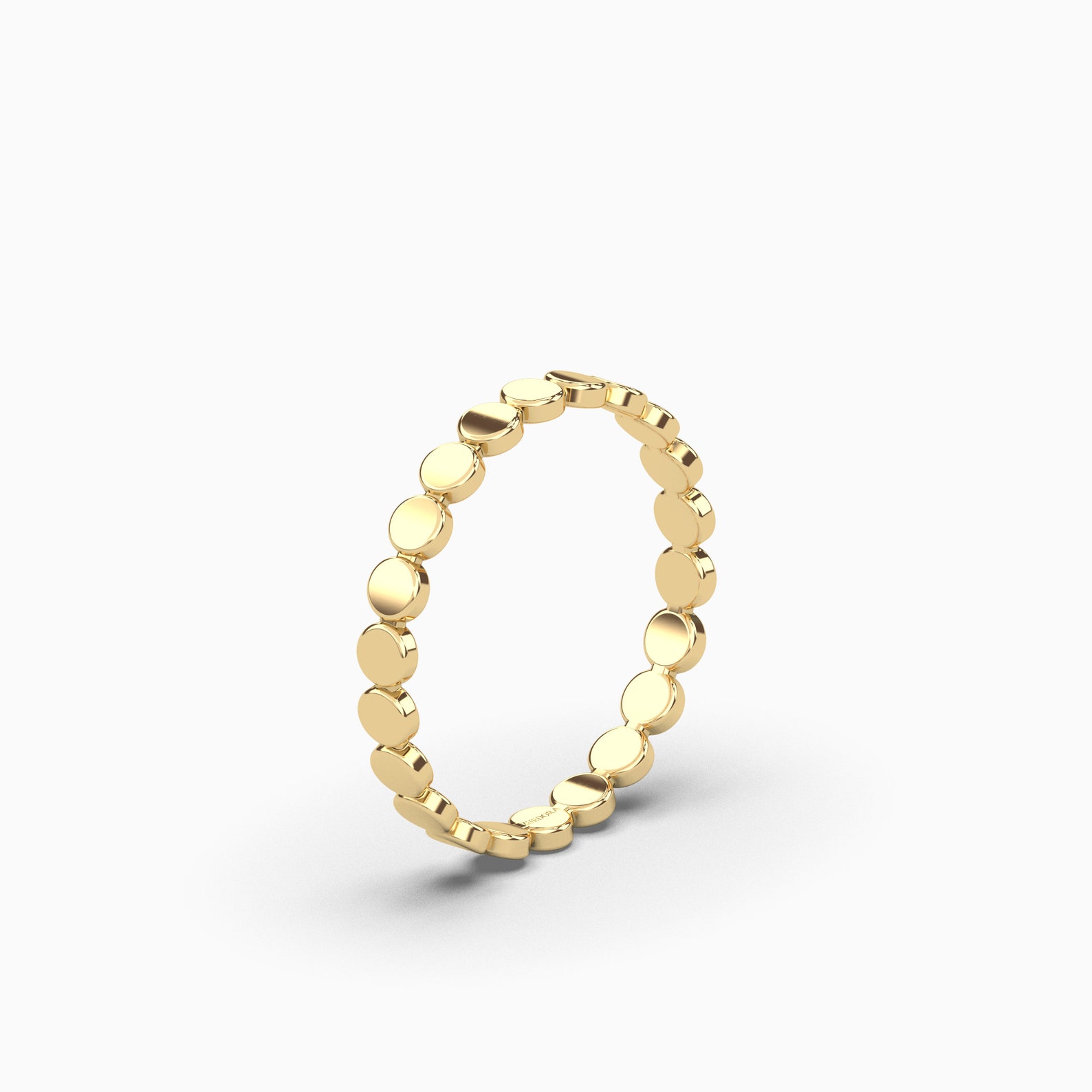 Solid Gold Dot Ring Band, Stackable 14k Gold Ring, Gold Fashion Jewelry ...