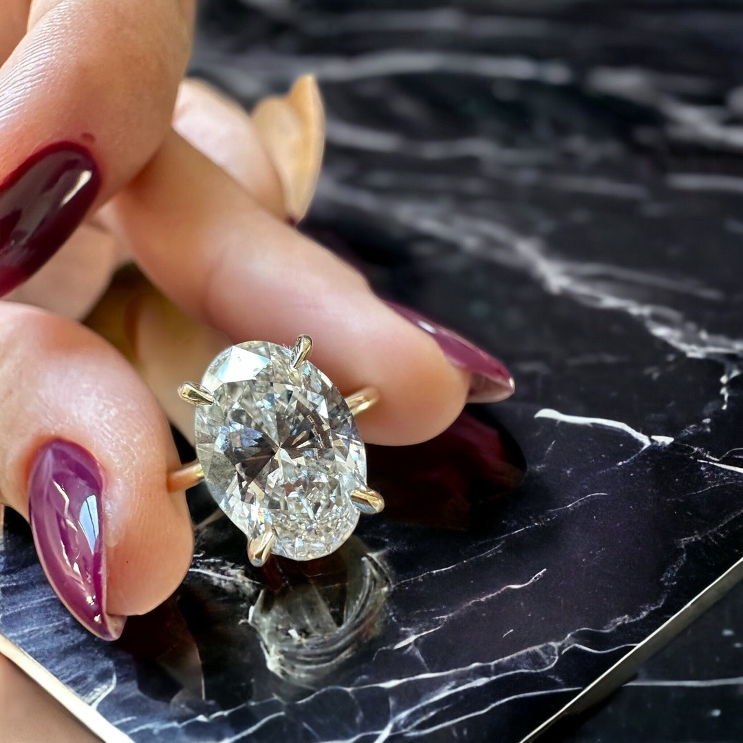 Certified 5 CT Lab Grown Diamond Ring , Oval Lab Diamond Engagement ...