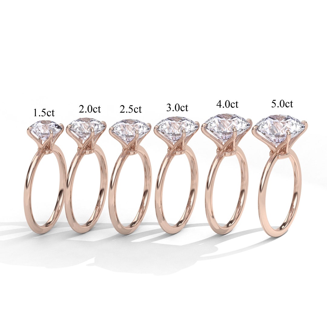 Lab Grown Diamond Engagement Ring , Round Lab Diamond Ring , F VS2 Lab ...