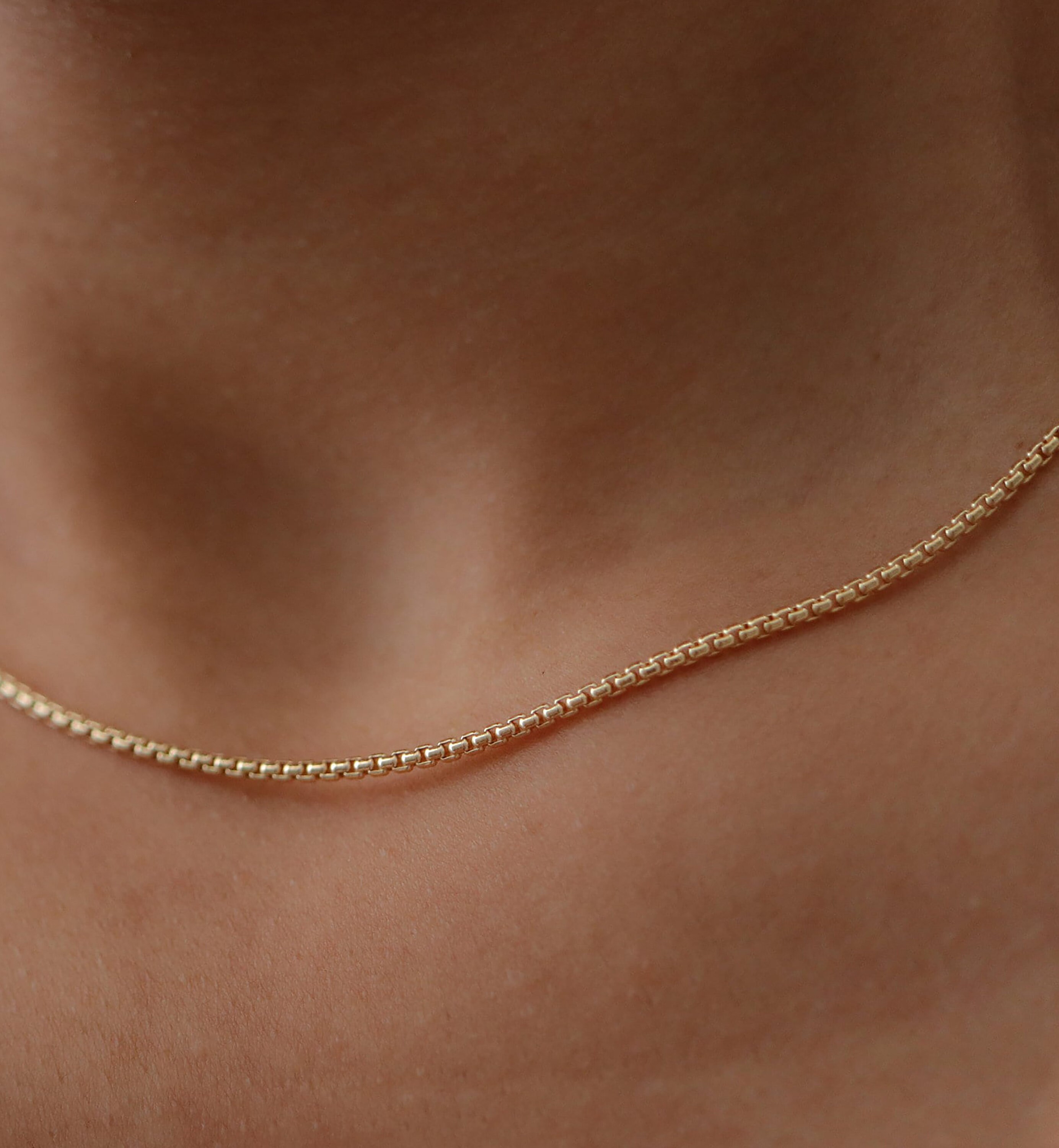 14K Rose Gold Box Chain Necklace Solid Rose Gold Necklace - Etsy