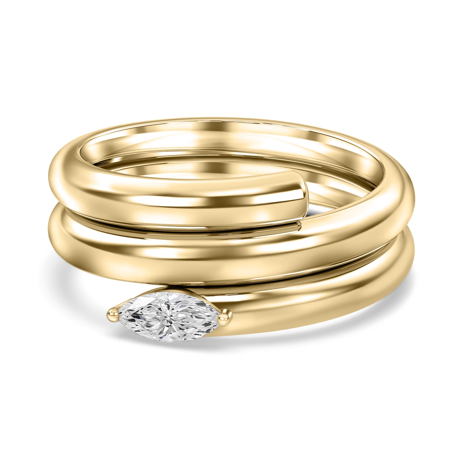 Marquise Wrap Around Ring / Diamond Wrap Ring / Wrap Around Band ...