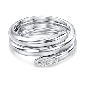 Marquise Wrap Around Ring / Diamond Wrap Ring / Wrap Around Band / Marquise Twisty Band ...