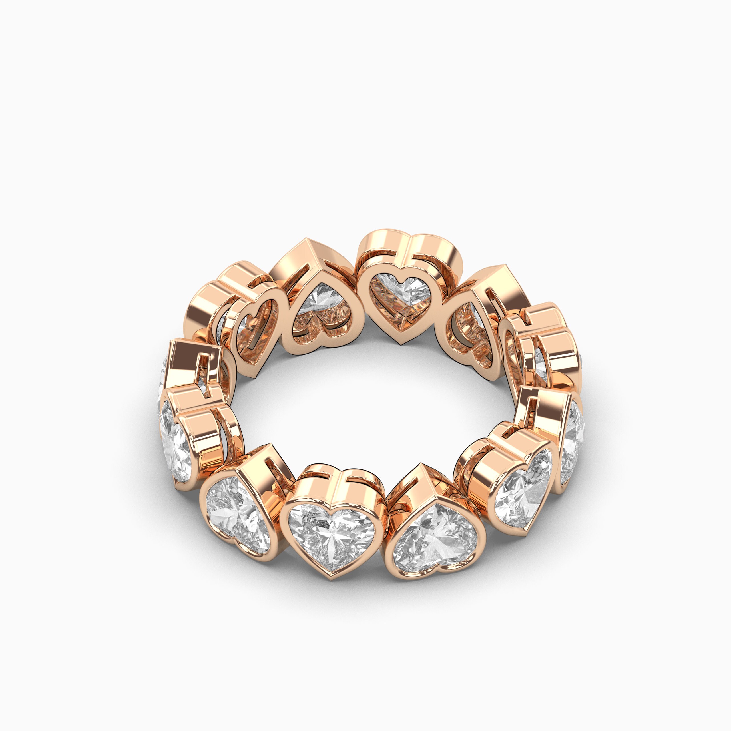 Heart Shaped Band / Heart Eternity Band / Heart Shaped Diamond Band ...