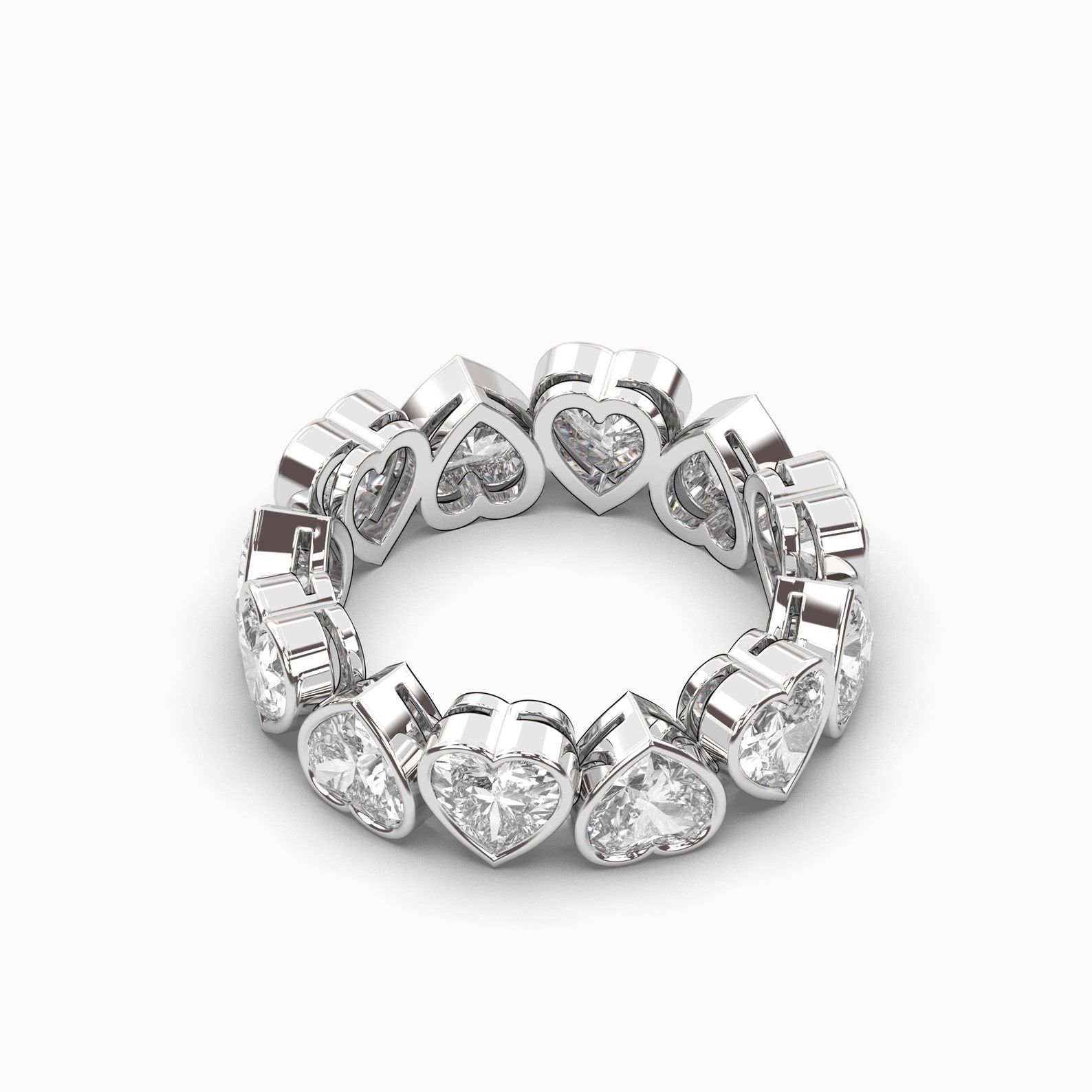 Heart Shaped Band / Heart Eternity Band / Heart Shaped Diamond Band ...